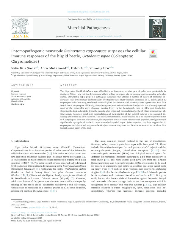 (PDF) Entomopathogenic nematode Steinernema carpocapsae surpasses the ...
