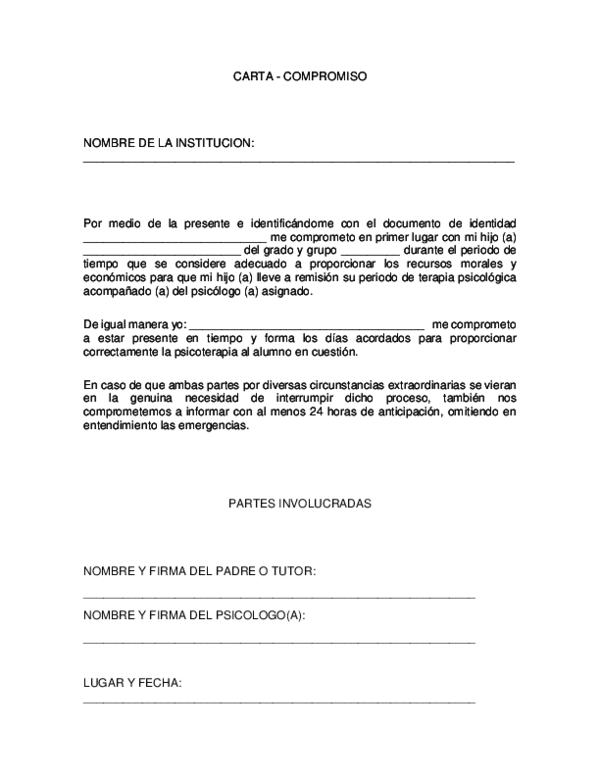 Carta Compromiso Laboral Formatos Y Ejemplos Formato De Carta Porn