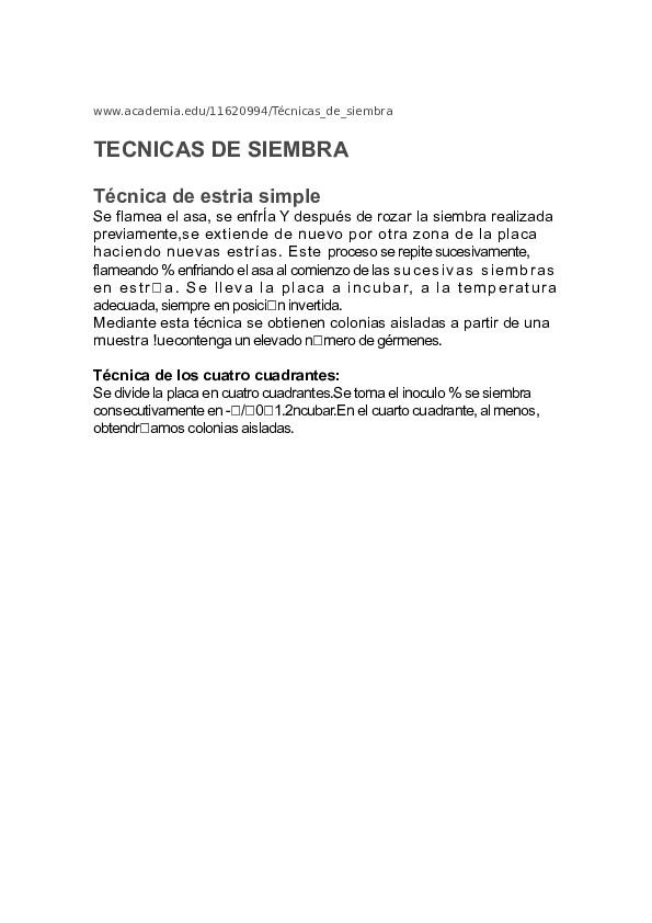 (DOC) TECNICAS DE SIEMBRA Técnica de estria simple