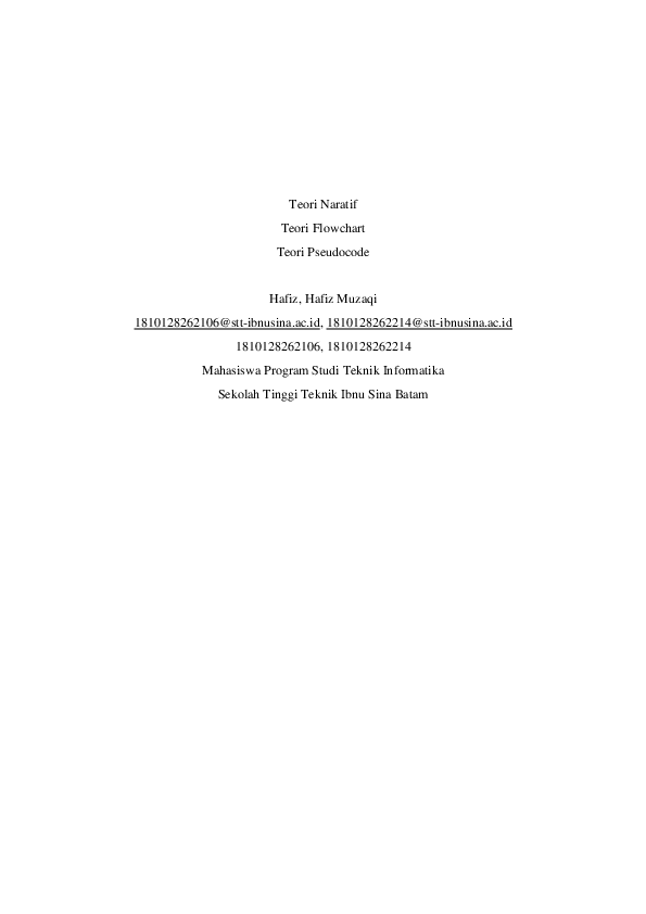 (PDF) Algoritma Pemrograman (Naratif, Flowchart, Pseudocode) | Muhammad ... (PDF) Algoritma Pemrograman (Naratif, Flowchart, Pseudocode) | Muhammad ...