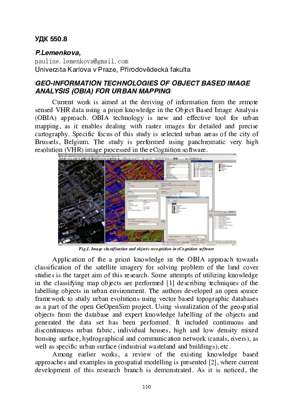 Pdf Geo Information Technologies Of Object Based Image Analysis Obia