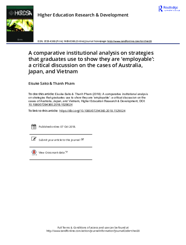 (PDF) A comparative institutional analysis on strategies that graduates ...