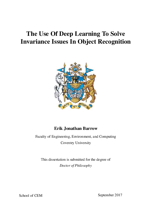 (PDF) The Use Of Deep Learning To Solve Invariance Issues In Object Recognition