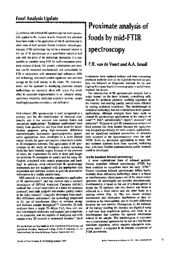 (PDF) 078 - 1991 - Proximate analysis of foods by mid-FTIR spectroscopy.