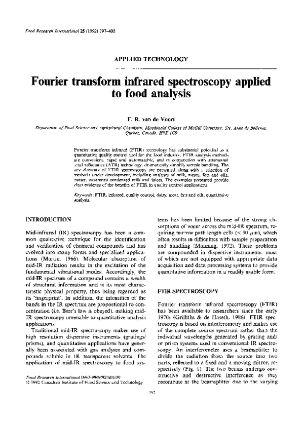 (PDF) 093 - 1992 - Fourier transform infrared spectroscopy applied to ...