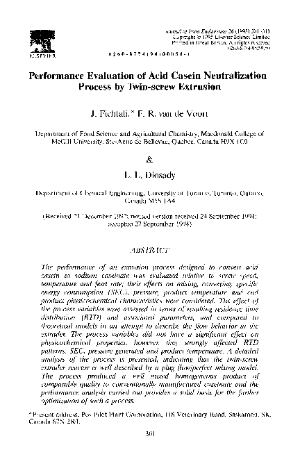 (PDF) 114 - 1995 - Performance evaluation of acid casein neutralization ...