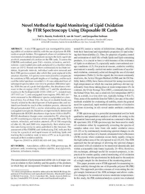 (PDF) 161 - 2003 - Novel method for rapid monitoring of lipid oxidation ...