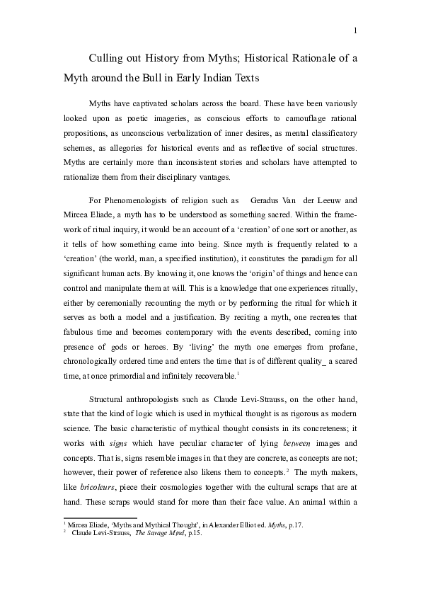 (DOC) Culling out History from Myths; Historical Rationale of a Myth ...