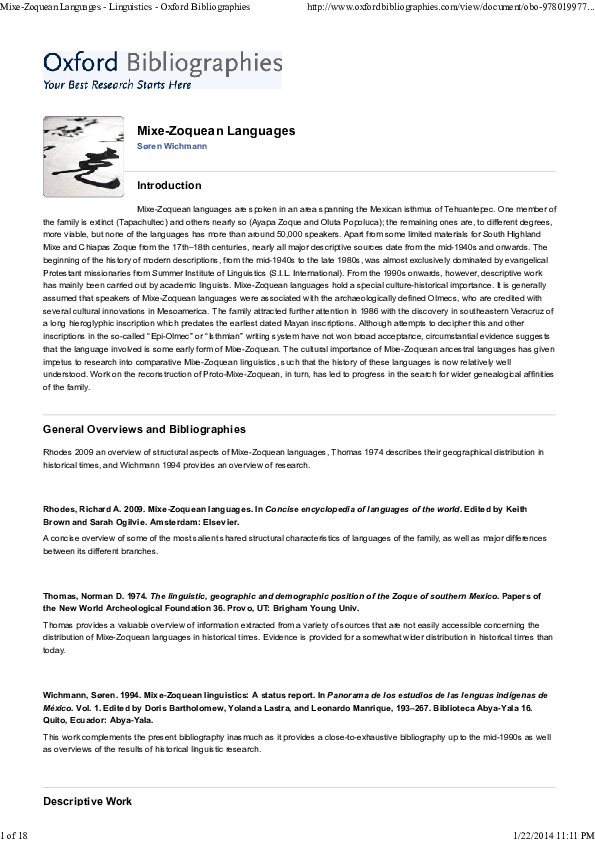 (PDF) Mixe-Zoquean languages (in press)