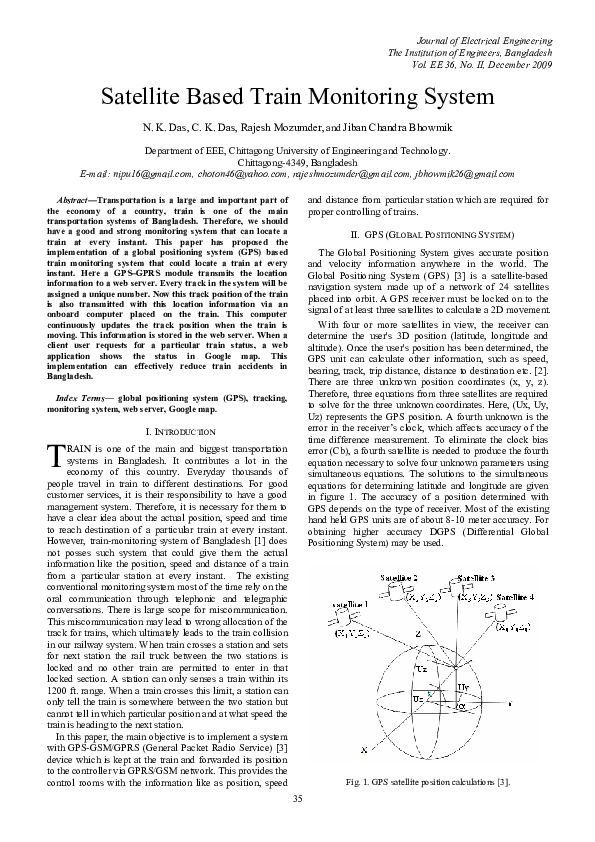 (PDF) Satellite Based Train Monitoring System