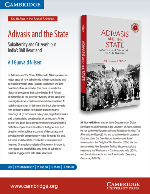 (PDF) Adivasis and the State: Subalternity and Citizenship in India's ...