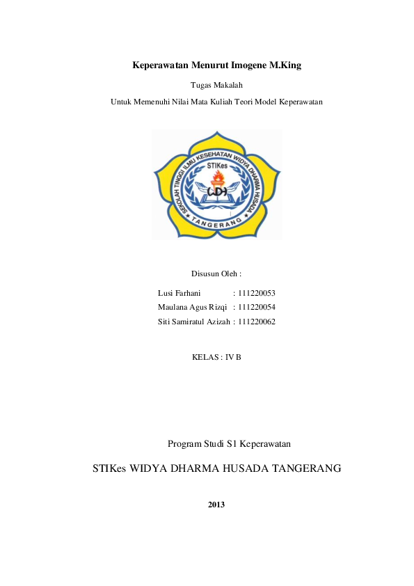 (DOC) Keperawatan Menurut Imogene M.King (DOC) Keperawatan Menurut Imogene M.King