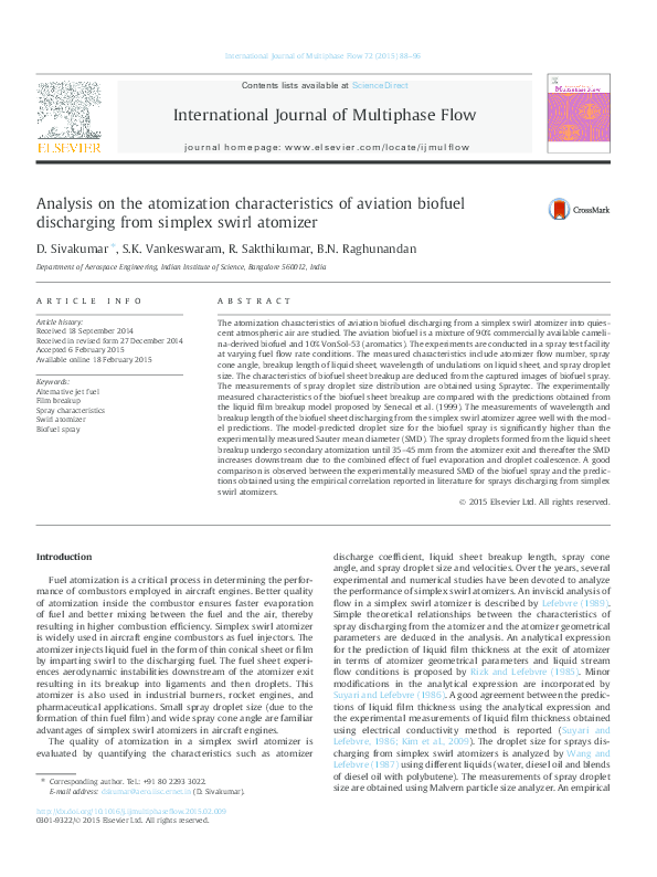 (PDF) Analysis on the atomization characteristics of aviation biofuel ...