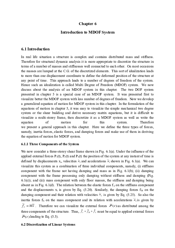 (DOC) Chapter 6 Introduction to MDOF System