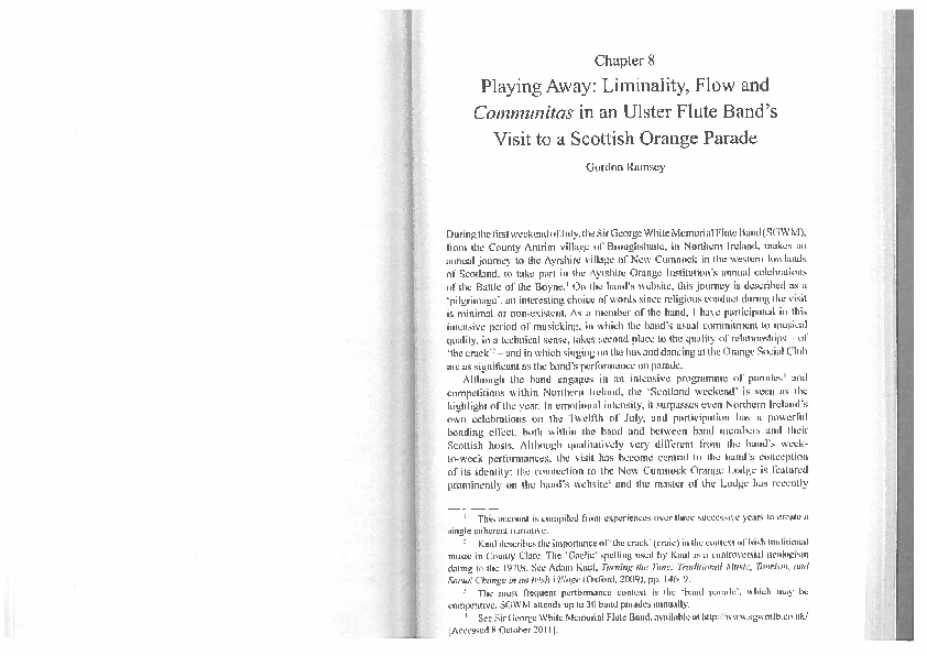 (PDF) Playing Away: Liminality, Flow and Communitas in an Ulster Flute ...