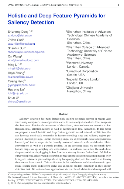 (PDF) Holistic and Deep Feature Pyramids for Saliency Detection (PDF) Holistic and Deep Feature Pyramids for Saliency Detection