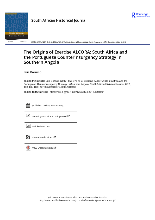(PDF) The Origins of Exercise ALCORA: South Africa and the Portuguese ...