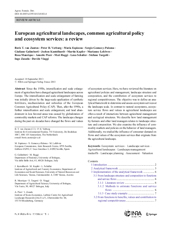 (PDF) European agricultural landscapes, common agricultural policy and ...