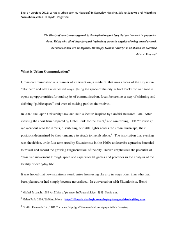 (DOC) What is urban communication?