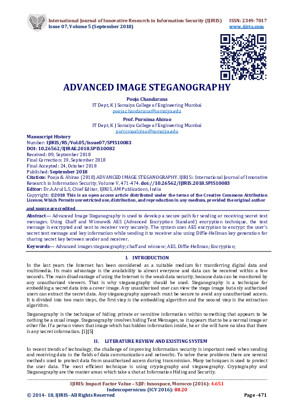 (PDF) ADVANCED IMAGE STEGANOGRAPHY