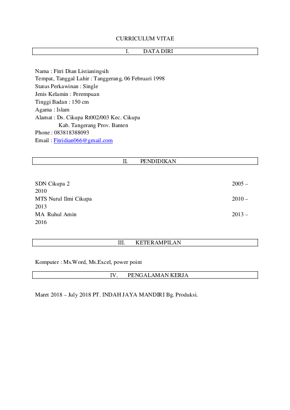 (DOC) CURRICULUM VITAE.docx | fitri dian - Academia.edu
