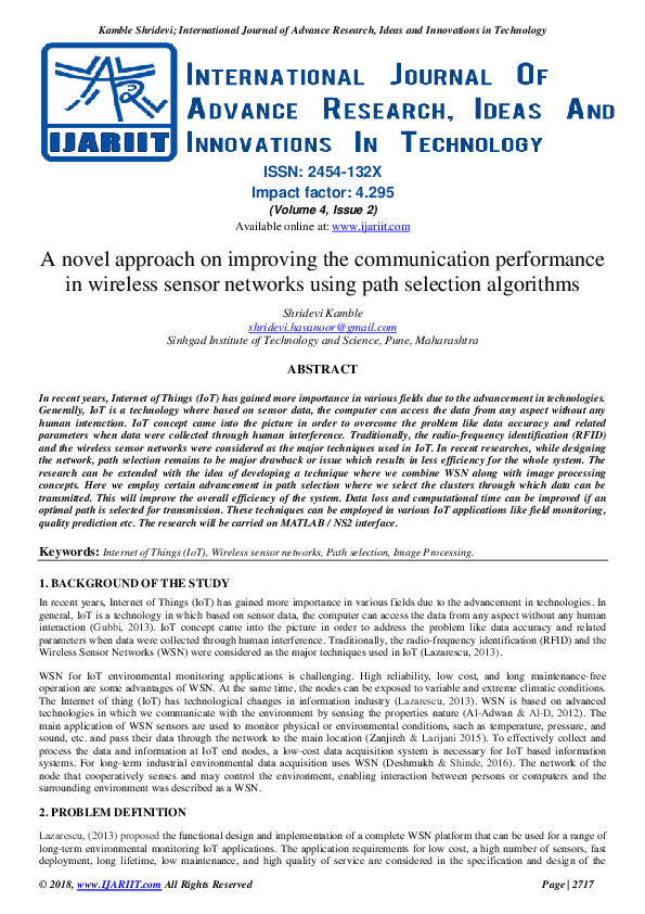 (PDF) A novel approach on improving the communication performance in ... (PDF) A novel approach on improving the communication performance in ...