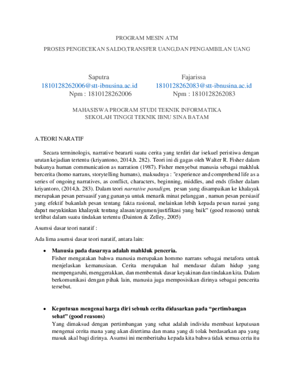 (DOC) PROGRAM MESIN ATM