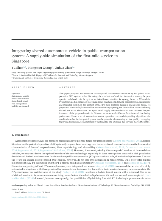 (PDF) Integrating shared autonomous vehicle in public transportation ...