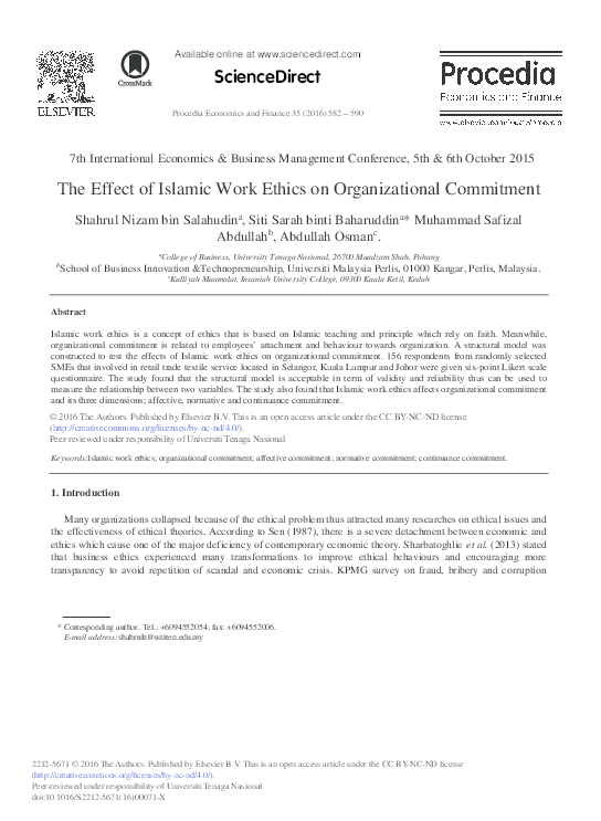 (PDF) Understanding Islamic work ethics and its impacts on employers ...