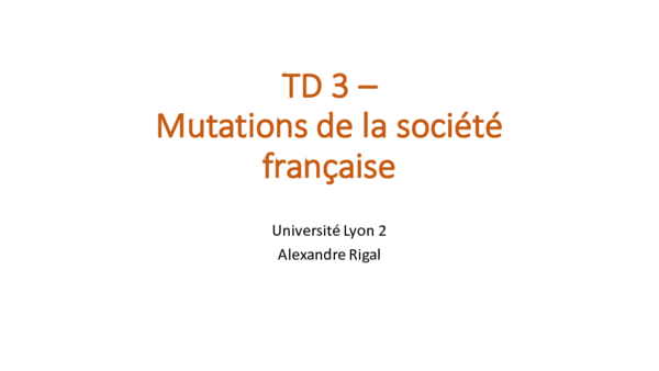 (PDF) TD 3 – Mutations de la société française - La nouvelle ...