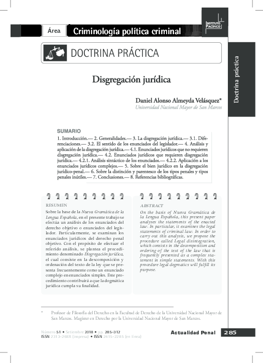 (PDF) Disgregación jurídica