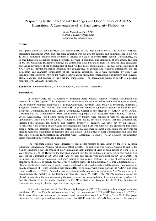 (PDF) Responding to the Educational Challenges and Opportunities of ...