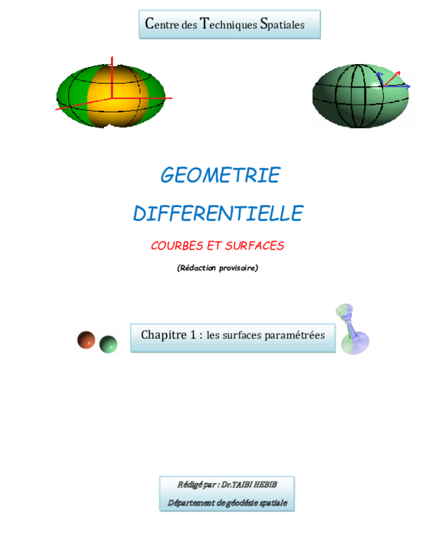 (DOC) GEOMETRIE DIFFERENTIELLE: COURBES ET SURFACES