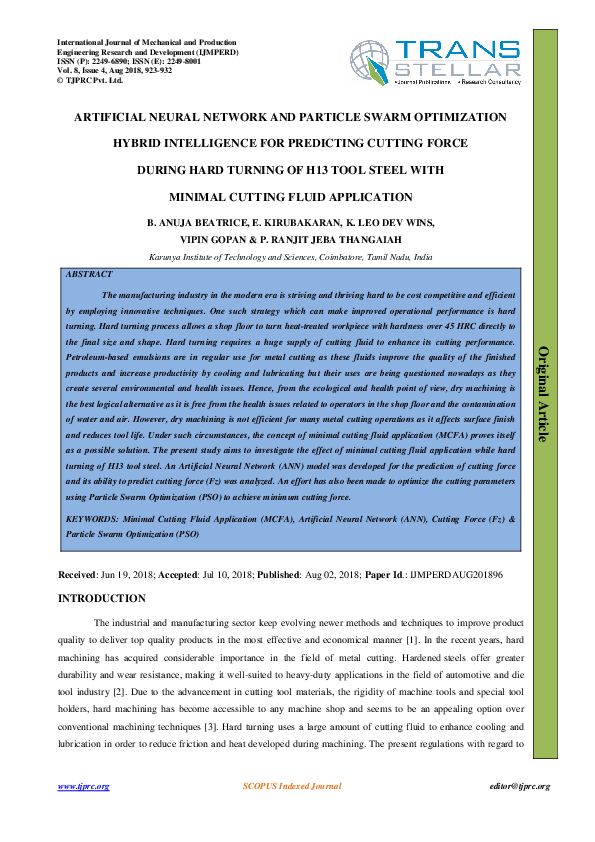Pdf Artificial Neural Network And Particle Swarm Optimization Hybrid