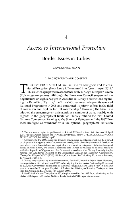 (PDF) Access to International Protection - Border Issues in Turkey