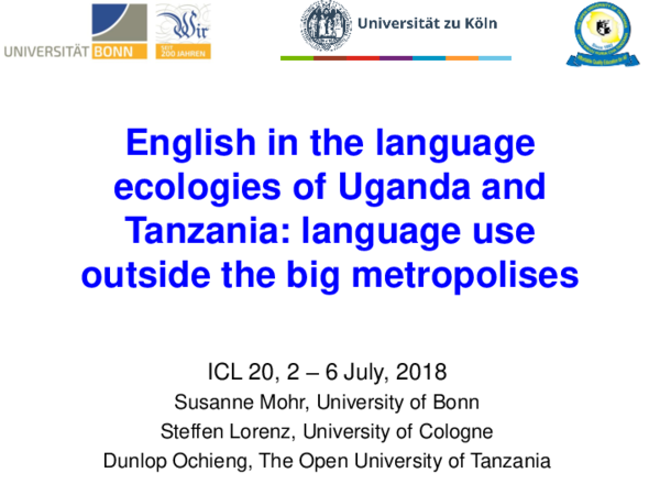 (PPT) English and local linguae francae in the language ecologies of Uganda and Tanzania ...