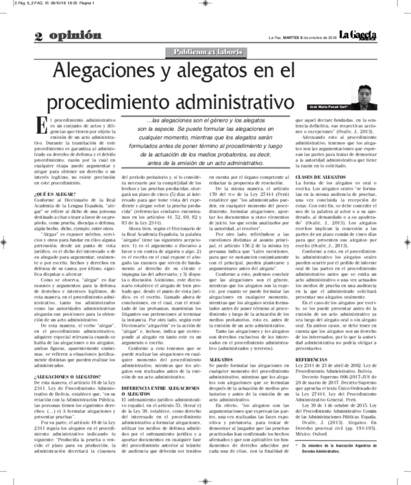 (PDF) ALEGACIONES Y ALEGATOS EN EL PROCEDIMIENTO ADMINISTRATIVO - AUTOR JOSÉ MARÍA PACORI CARI.pdf