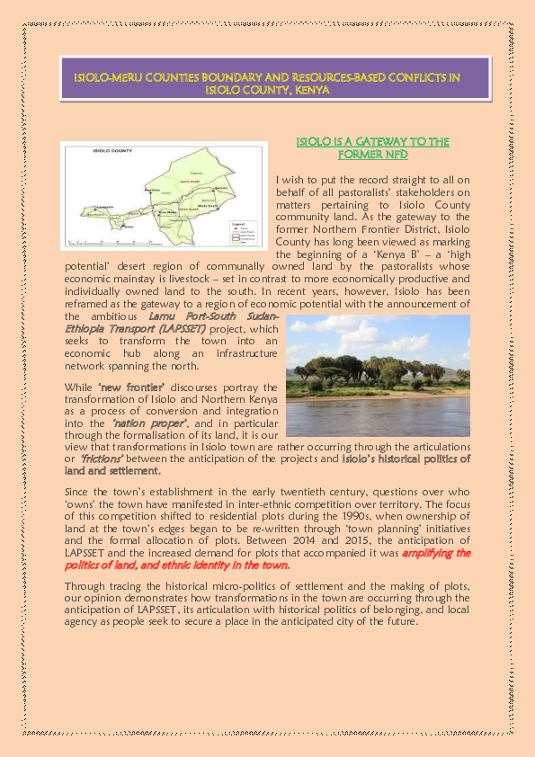 (PDF) ISIOLO-MERU COUNTIES BOUNDARY AND RESOURCES-BASED CONFLICTS IN ...