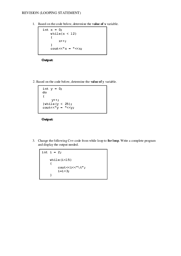 (PDF) REVISION (LOOPING STATEMENT