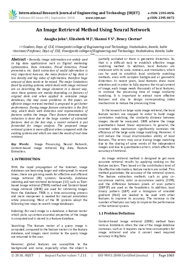Pdf Irjet An Image Retrieval Method Using Neural Network