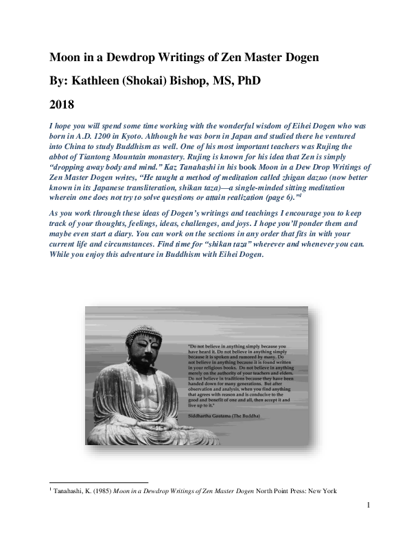 (DOC) Moon in a Dewdrop Writings of Zen Master Dogen