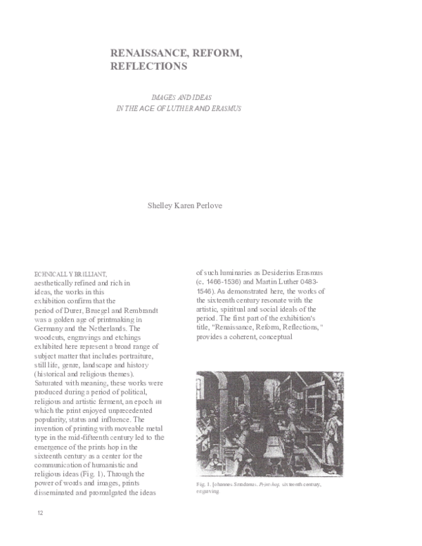 (DOC) Renaissance, Reform, Reflections: Images and Ideas in the Age of ...