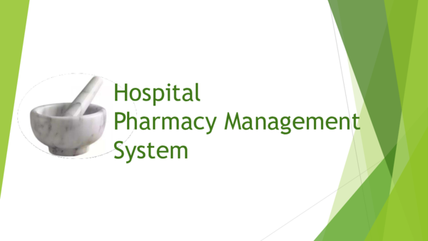 (PDF) Hospital Pharmacy Management System