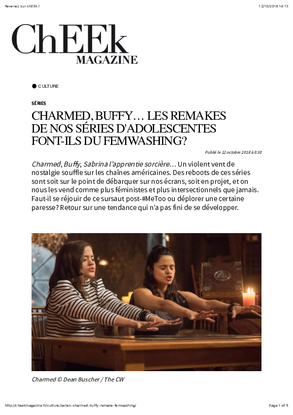 (PDF) Interviewed about doctoral research for Cheek Magazine