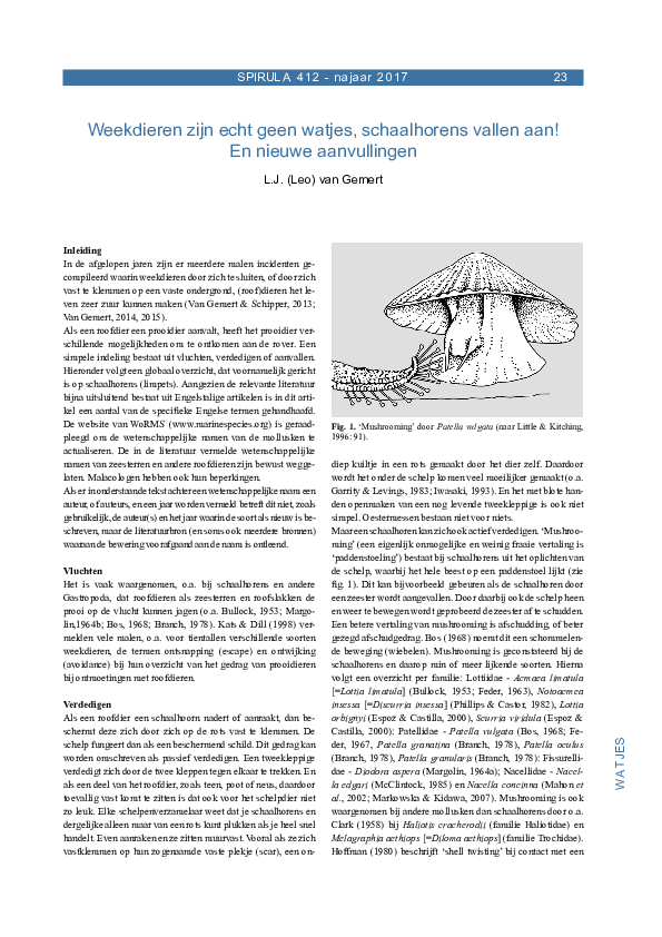 (PDF) Weekdieren zijn echt geen watjes, schaalhorens vallen aan! Met ...