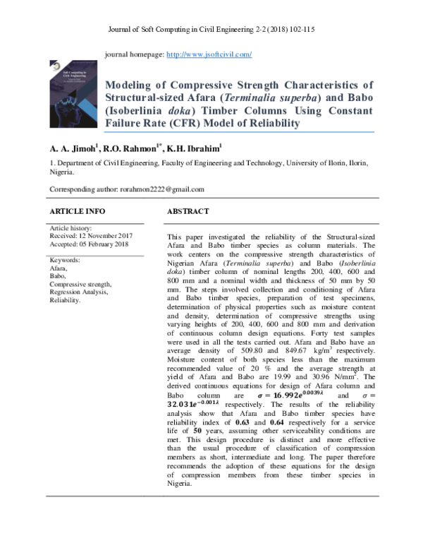 (PDF) Modeling of Compressive Strength Characteristics of Structural ...