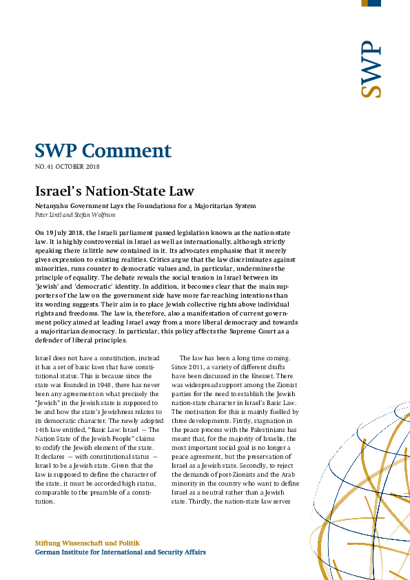 (PDF) Israel's Nation-State Law