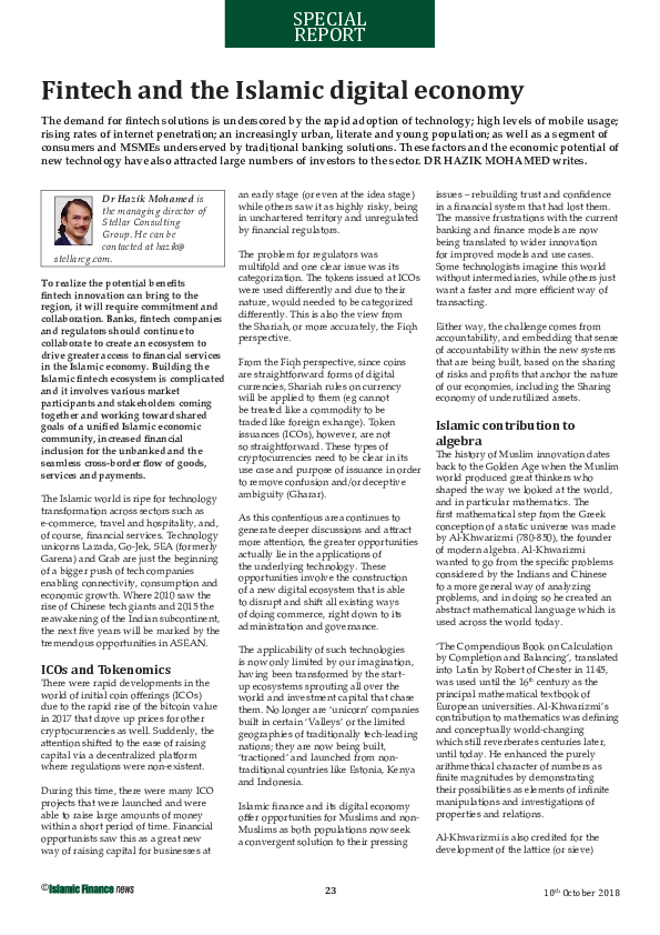 Fintech and the Islamic Digital Economy