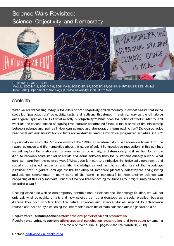 (PDF) MA Seminar - Science Wars Revisited: Science, Objectivity, and ...