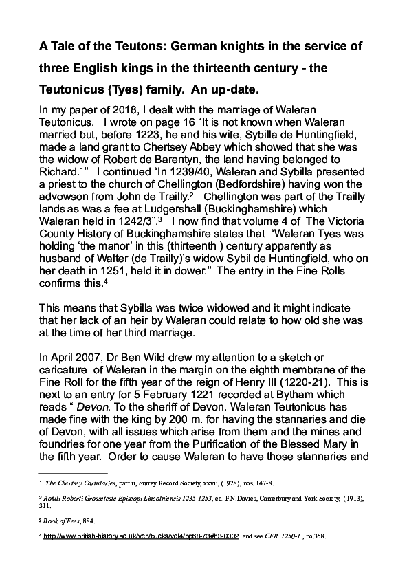 (PDF) A Tale of the Teutons: German knights in the service of three ...